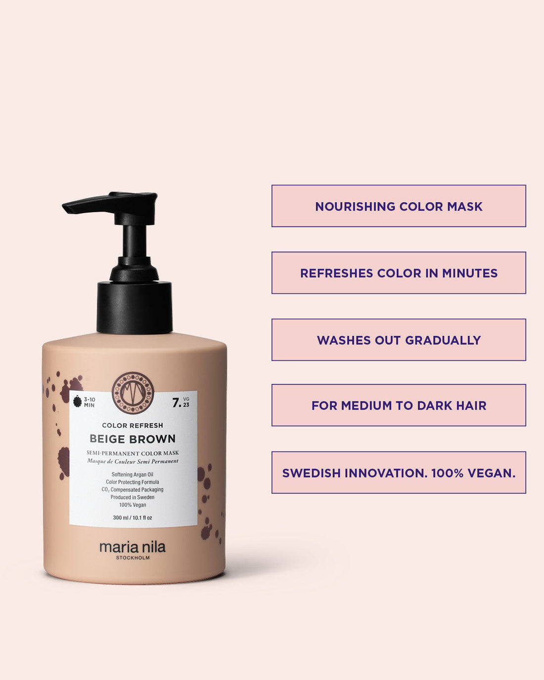 Maria Nila Color Refresh Beige Brown – Neutral brun färginpackning 300 ml